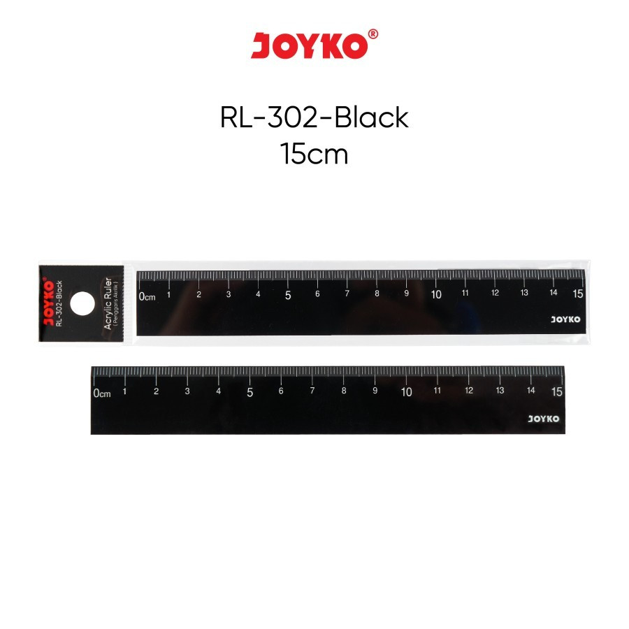 Jual Penggaris 15 Cm Joyko Black Rl 302 Penggaris Hitam Joyko M21