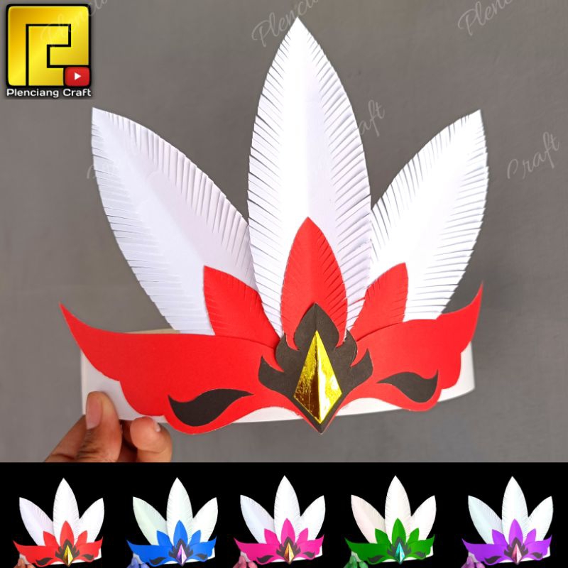 Jual [ Syp.B] Mahkota Merah putih Hiasan kepala dari kertas Handmade ...