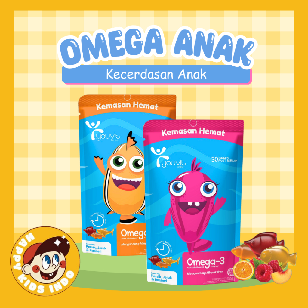 Jual YOUVIT OMEGA-3 ANAK 1 POUCH ISI 30 GUMMY ( 30 HARI ) - YOUVIT ANAK ...