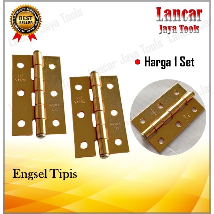 Jual Engsel Lemari Tipis Kuning 2",2,5",3" Gold Plate / Engsel Plat ...