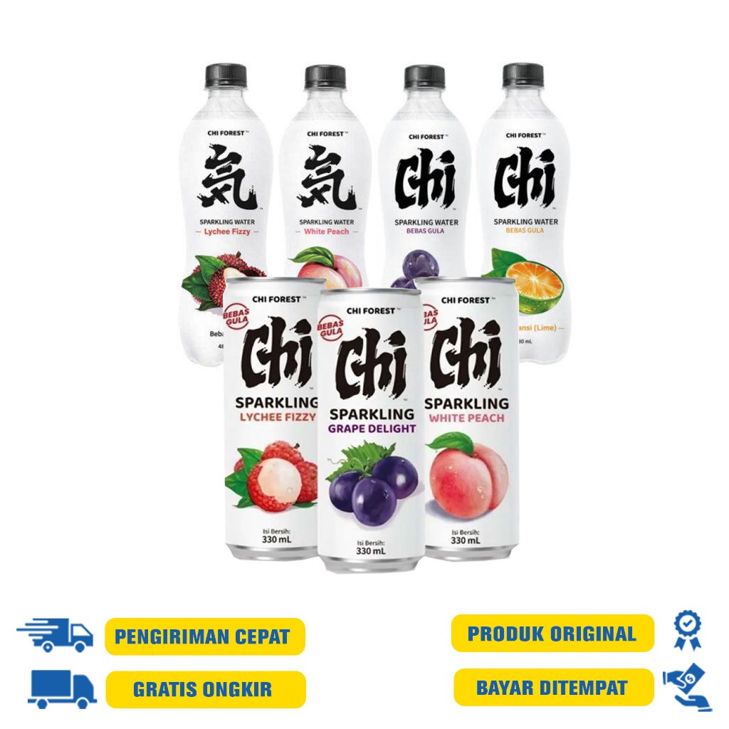 Jual CHI FOREST Sparkling Water 480ml - 330 ml | Grape / Lime / Leci / Peach | Shopee Indonesia