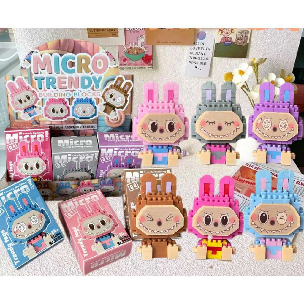 Jual Micro Block Brick Labubu Trendy Toys DIY Mainan Blok Susun Nano ...
