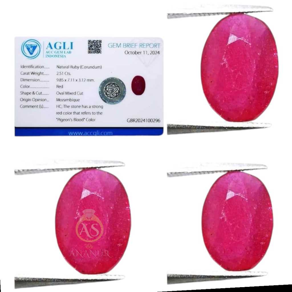 Jual Batu Permata Natural Red Ruby Pigeon's Blood Corundum Mozambique ...