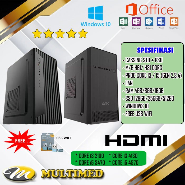 Jual KOMPUTER PC CPU RAKITAN UNTUK OFFICE, ONLINE, KANTOR, KASIR, SEKOLAH | Shopee Indonesia