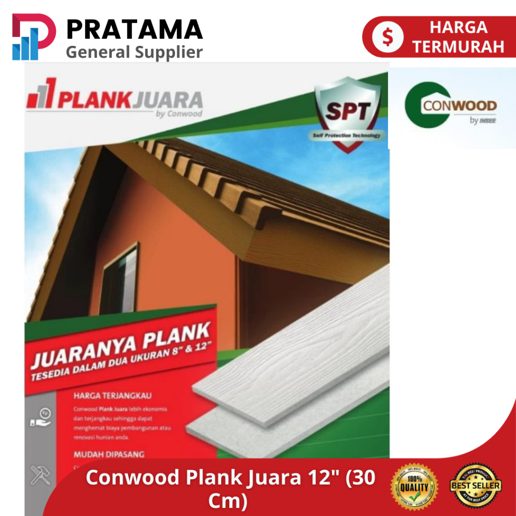 Jual papan fiber semen Conwood Plank Juara 12" lisplang (30 Cm) lis ...