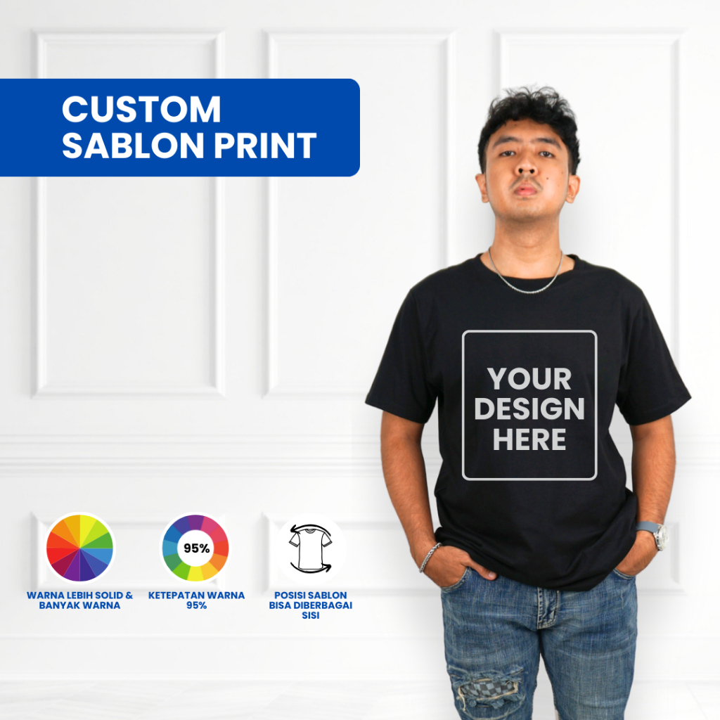 Jual CUSTOM KAOS SATUAN tanpa minimum order Custom baju satuan desain baju sablon kaos cotton ...