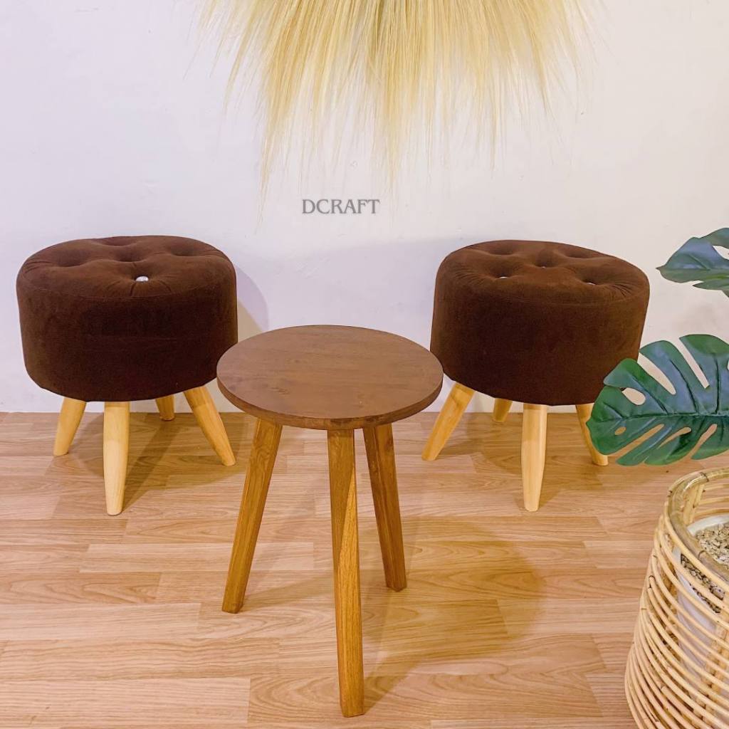 Jual SET KURSI SOFA STOOL BULAT LENGKAP MEJA (Tersedia Varian Dengan ...