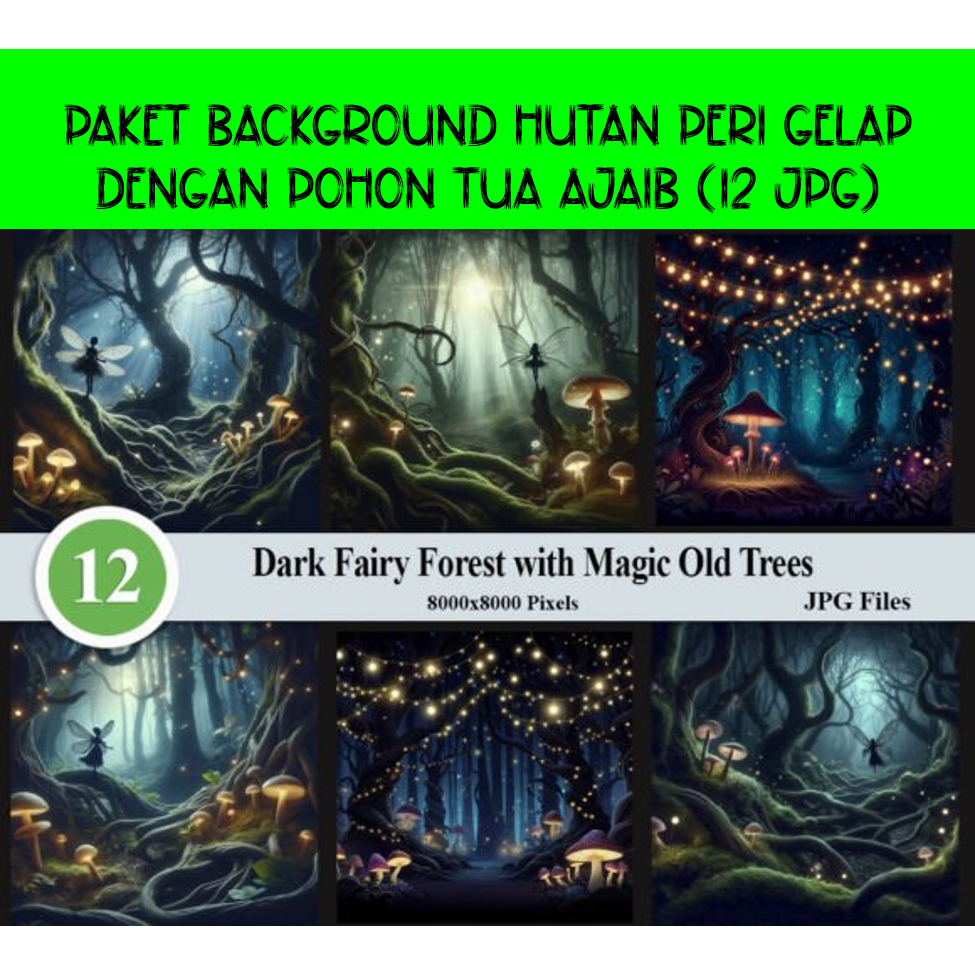 Jual Paket Background Hutan Peri Gelap dengan Pohon Tua Ajaib (12 JPG ...