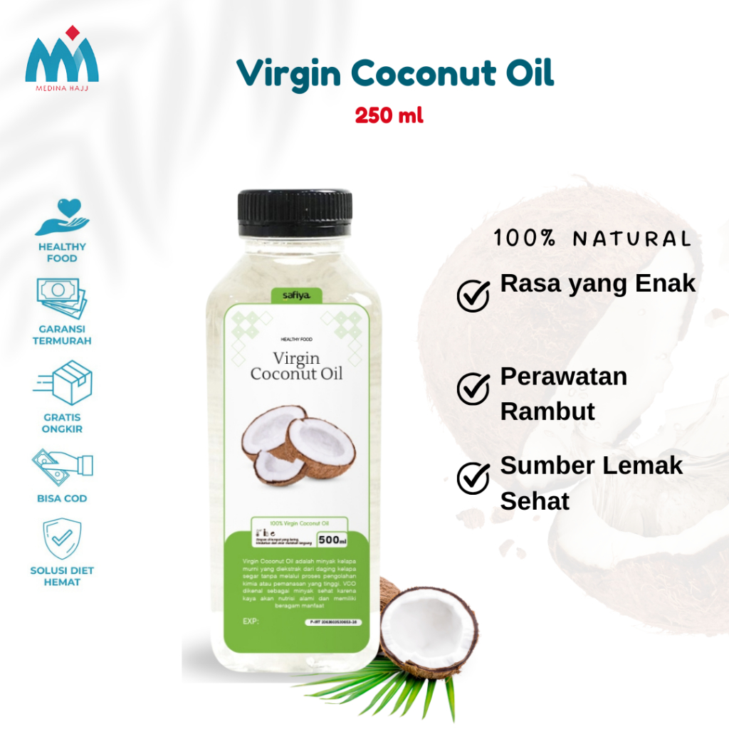 Jual VCO | Virgin Coconut Oil 250 ml Safiya – Minyak Kelapa Murni Mpasi ...