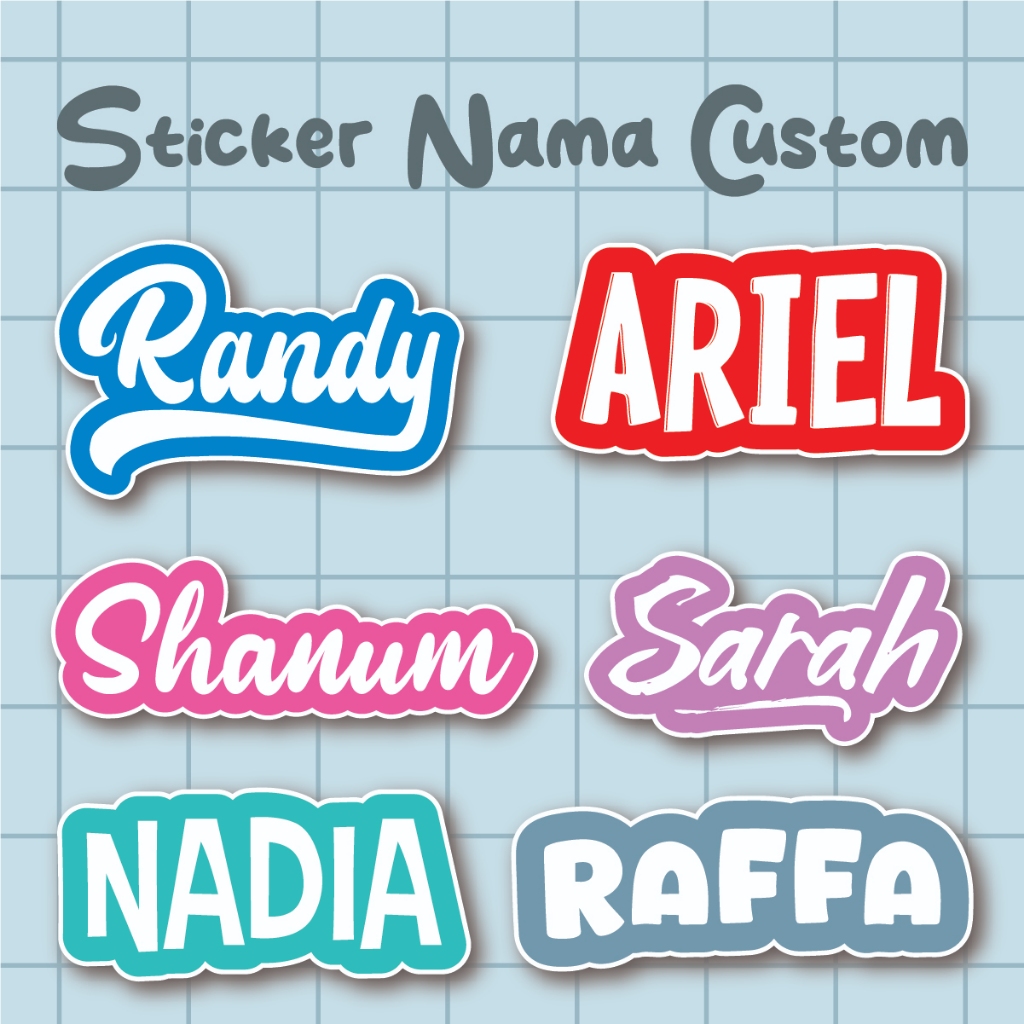 Jual Vol 3. Stiker Nama Custom Sticker Label Waterproof Untuk ...