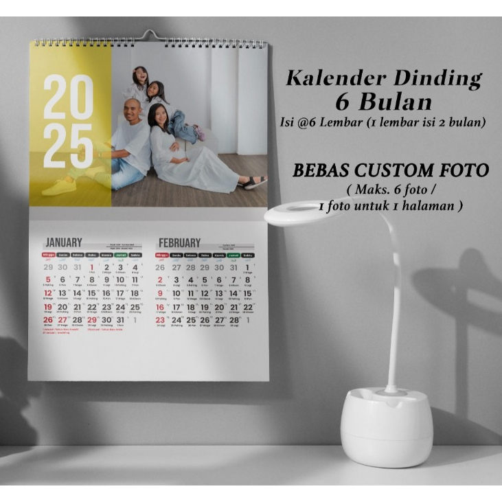 Jual CUSTOM KALENDER 2025 DINDING BISA PAKAI FOTO / KALENDER 12 BULAN 6 ...