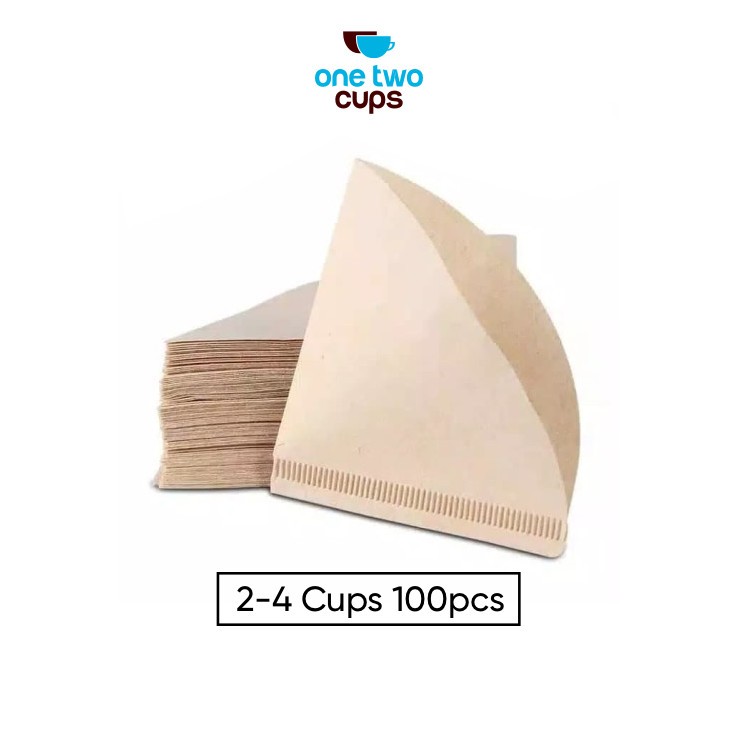 Jual Alat Kopi One Two Cups Filter Paper Saringan V60 2-4 Cups 100PCS ...