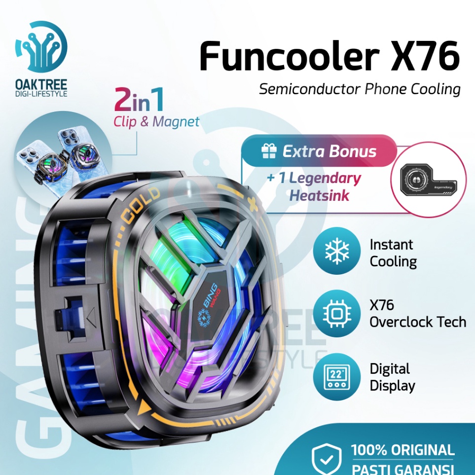 Jual Oaktree Funcooler X76 Fan Cooler Pendingin Tablet Cooling Fan KODE ...