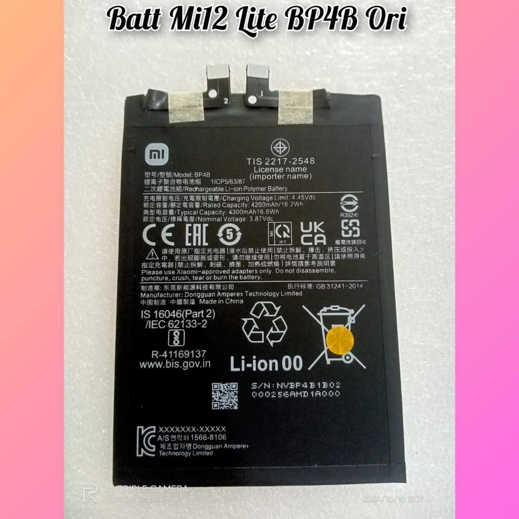 Jual Battery Baterai Batt MI 12 Lite BP4B ORI Batre BP4B Mi12 Lite ...