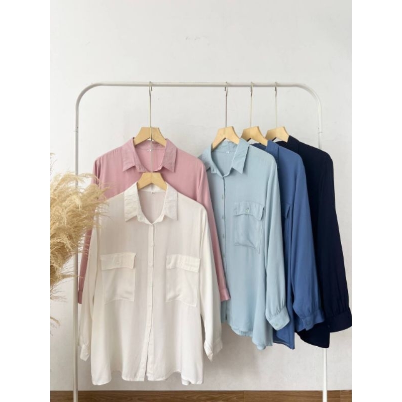 Jual AKAVI - QAVEE RAYON TWILL SUPER JUMBO KEMEJA BIGSIZE ATASAN ...