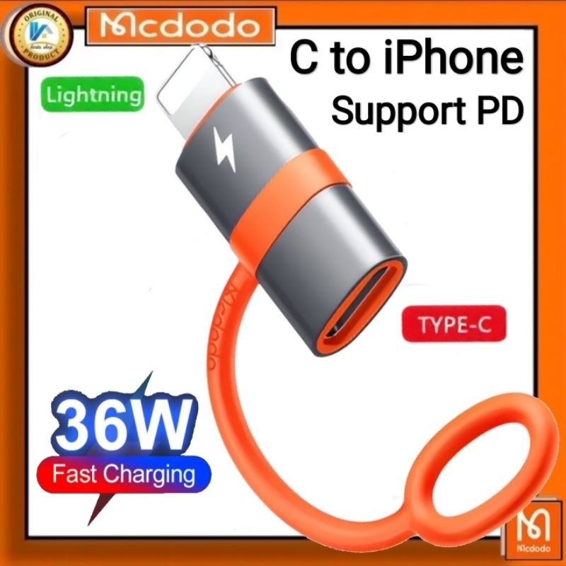 Jual Mcdodo Connector Converter OTG type C to iPhone lightning 36W/3A ...