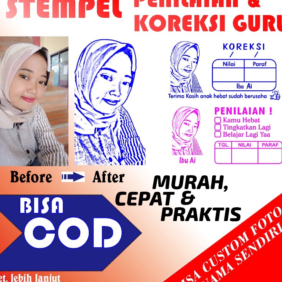 Jual KF7 Stempel Nilai Guru Penilaian si Checked Stempel Nilai Custom ...