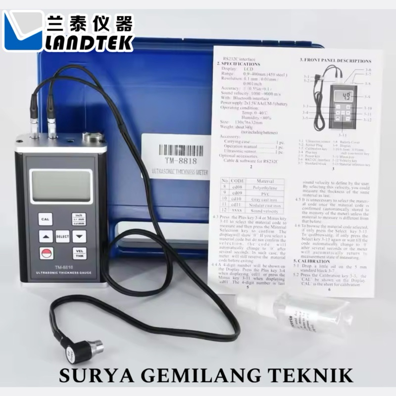 Jual Ultrasonic Thickness Meter Landtek TM8818 Gauge Tester TM-8818 ...