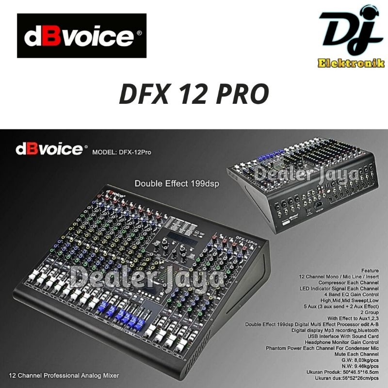 Jual Mixer Analog DB Voice DFX 12 PRO / DFX12 PRO - 12 channel (dBVoice ...