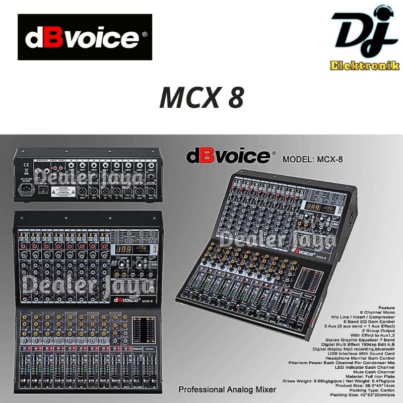 Jual Mixer Analog DB Voice MCX 8 / MCX8 - 8 channel (dBVoice) | Shopee ...