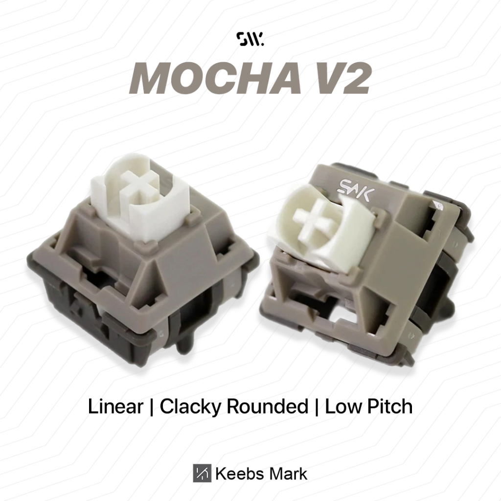 Jual SwagKeys SWK Mocha V2 Box Stem Linear Switch Mechanical Keyboard ...