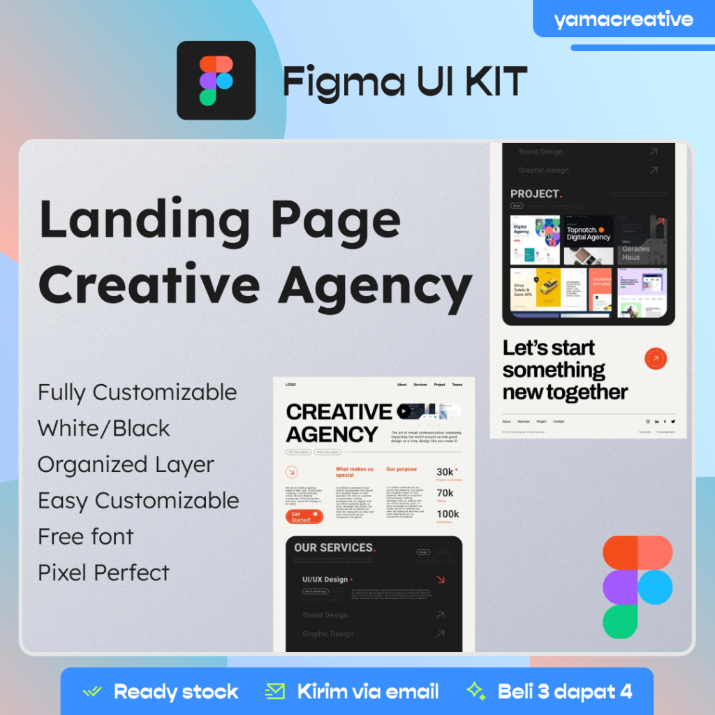Jual Creative Agency Website Template - Premium Figma UI Kit | Shopee ...