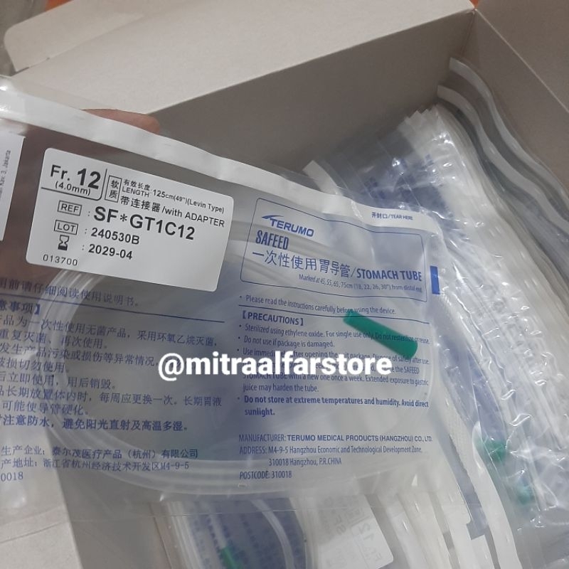 Jual NGT Stomach Tube Fr 12 Terumo Selang Alat Bantu Makan | Shopee ...