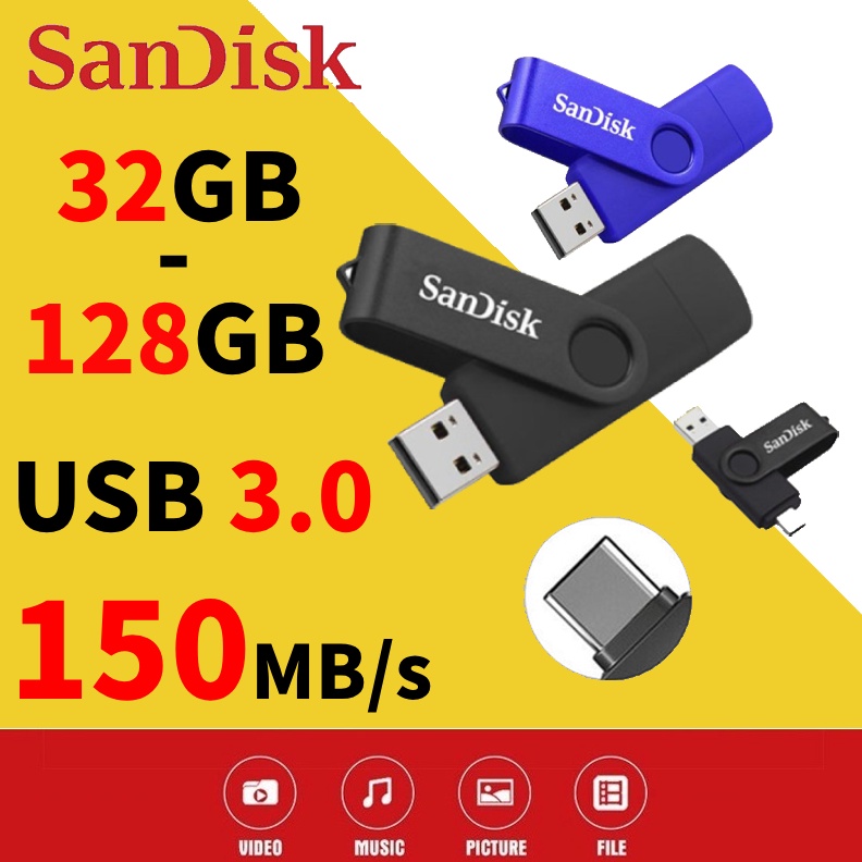 Jual SANDISK FLASHDISK OTG TYPE C USB 32GB64GGB12GB FLASH DRIVE ULTRA ...