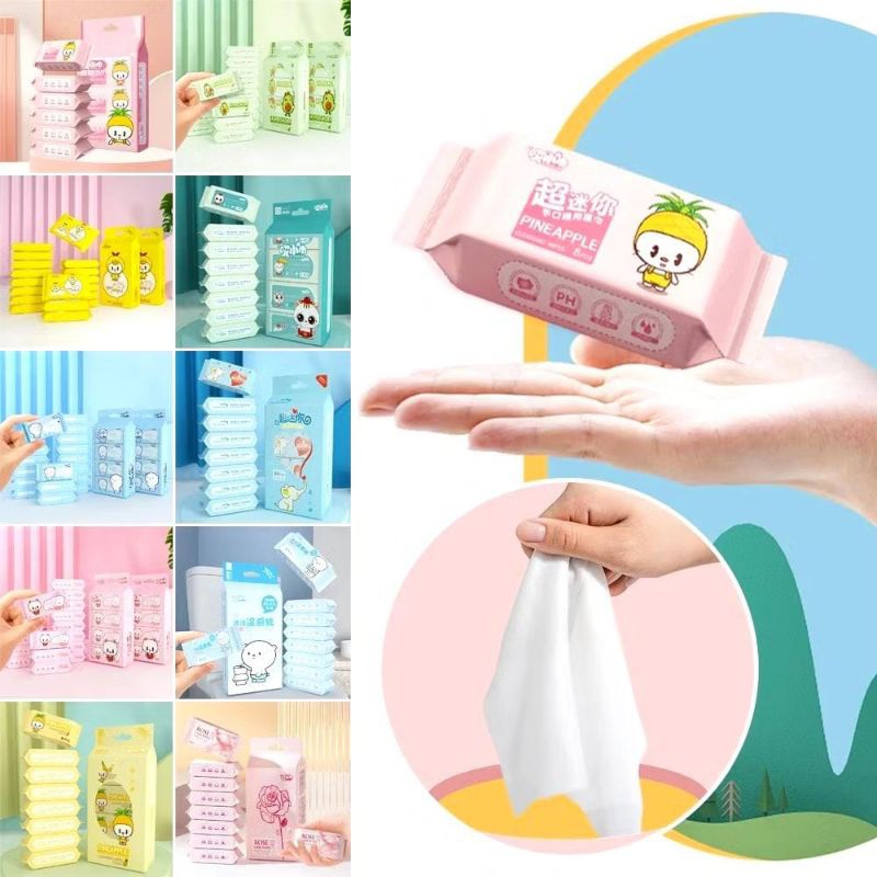 Jual TISSUE BASAH MINI/TISSUE BASAH MINI KARAKTER/TISSUE BASAH BEBAS ...