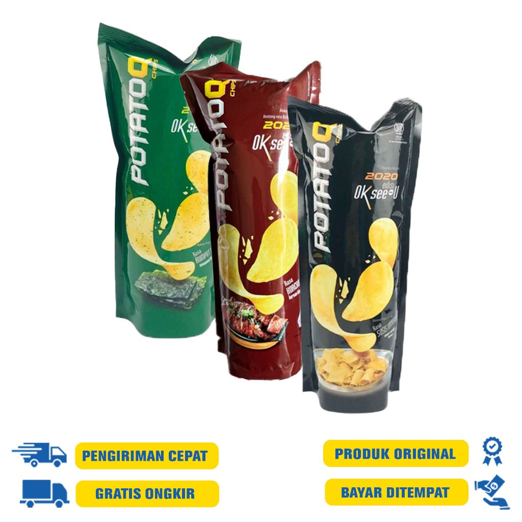 Jual Potato Q Chips 50grkripik Kentang Rumput Laut Ori Rumput Laut Bbq Rumput Laut Mexico