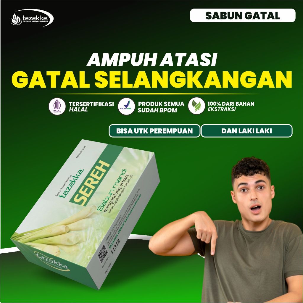 Jual Sabun Gatal Selangkangan Paling Ampuh Sereh Tazakka Soap BPOM ...