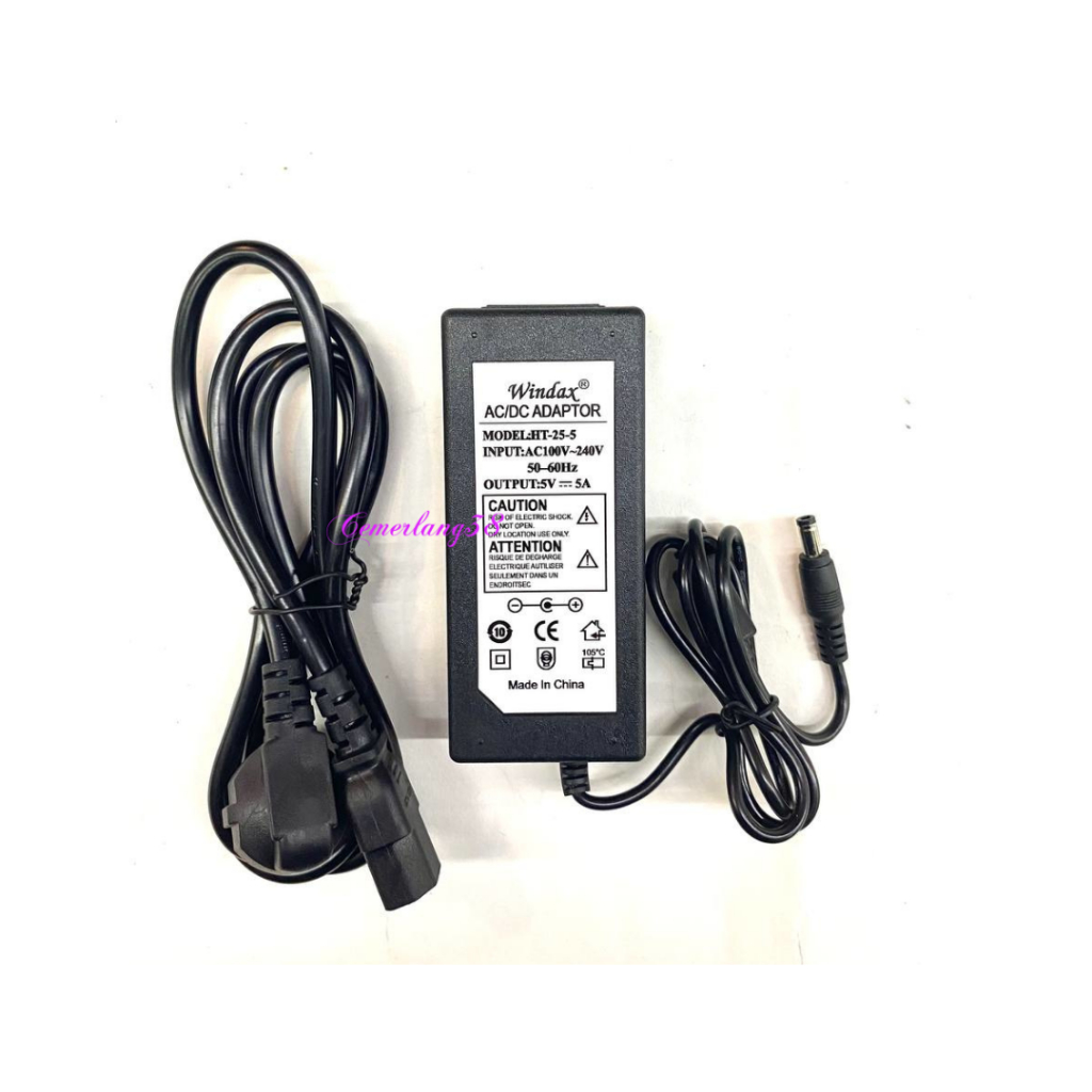 Jual Adaptor 5V 5A + kabel power Switching Adapter 5 V 5 A PSU Power ...