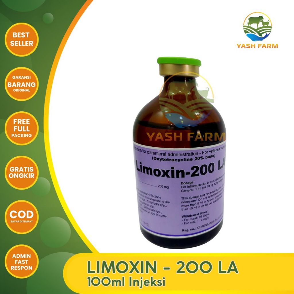 Jual LIMOXIN 200 LA 100 ML ORIGINAL - ANTIBIOTIK HEWAN SPEKTRUM LUAS ...