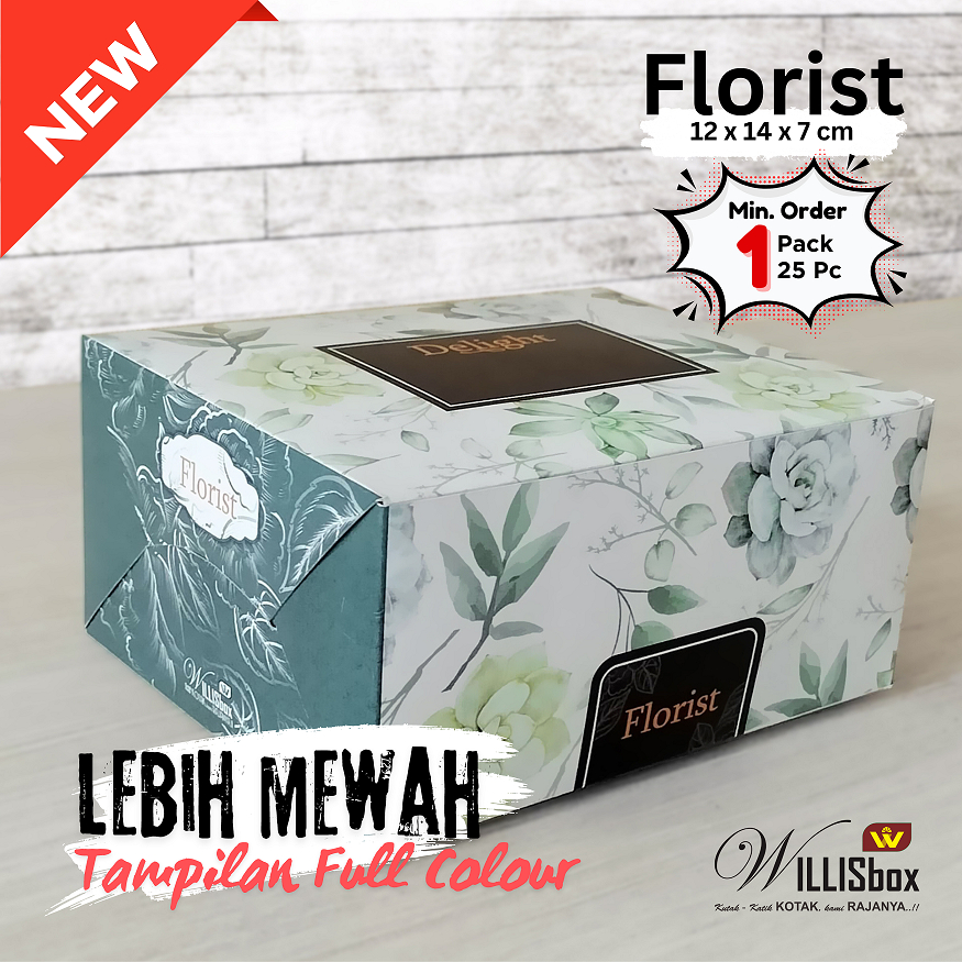 Jual Snack Box 12x14x7 FLORIST (Motif) / Kotak Kue, Kotak Snack, Snack ...