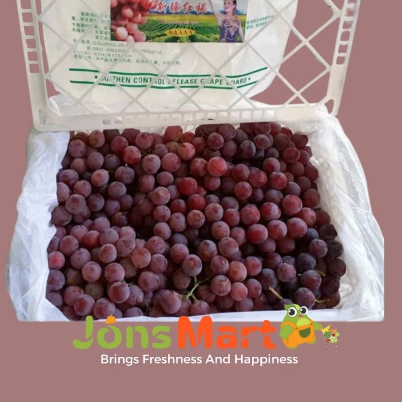 Jual BUAH ANGGUR RED GLOBE RRC PER KERANJANG (6KG) | Shopee Indonesia
