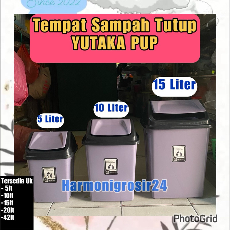 Jual Tempat Sampah Kotak Tutup 5 10 15 Liter Yutaka Plastik Tutup Kuat | Shopee Indonesia