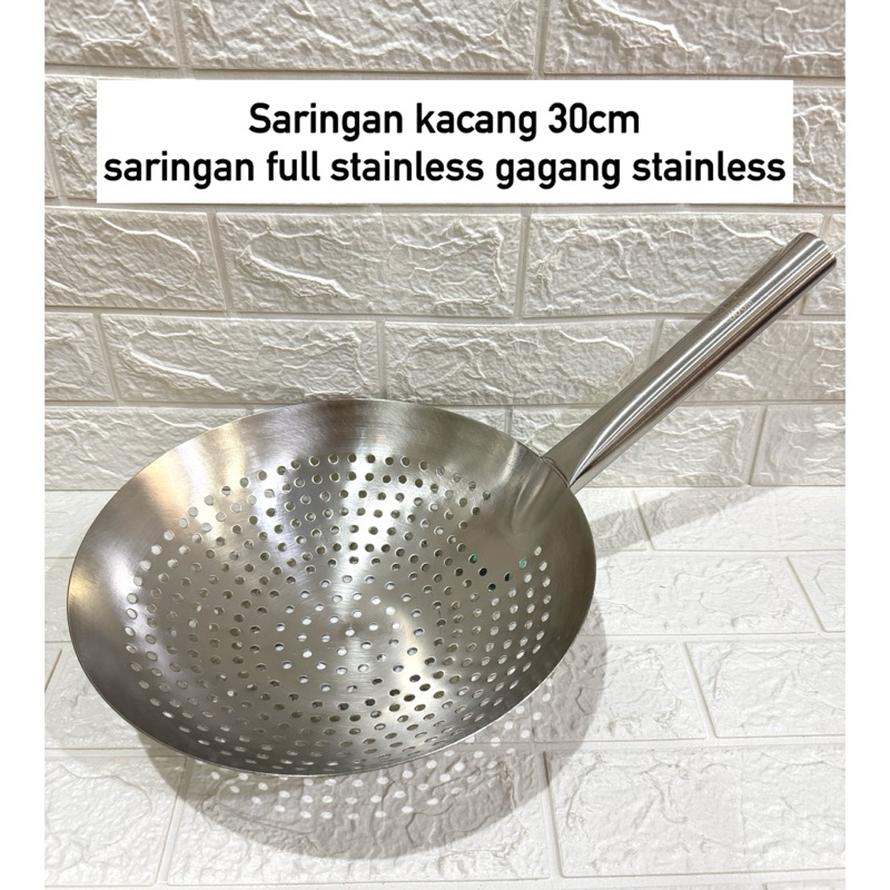 Jual Saringan full stainless tirisan gorengan gagang stainless 30cm ...