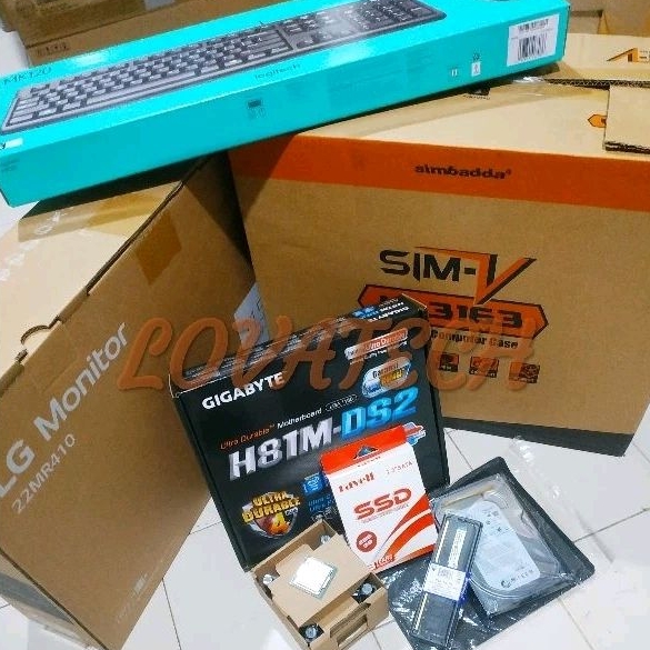 Jual PC RAKITAN CORE I5 GEN 4 FULL SET CASE SIMBADDA |H81 GIGABYTE| RAM 8GB| SSD 256 + HDD 500GB ...
