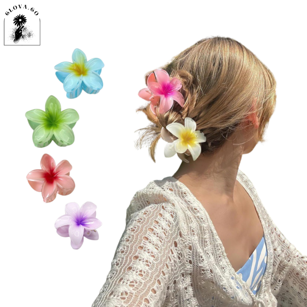 Jual CLOVA JR519 Jepitan Rambut Cantik Model Bunga Kamboja Hair Clip ...