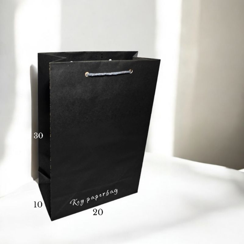 Jual Paper Bag Hitam Uk 20x10x30 Tebal | Shopee Indonesia