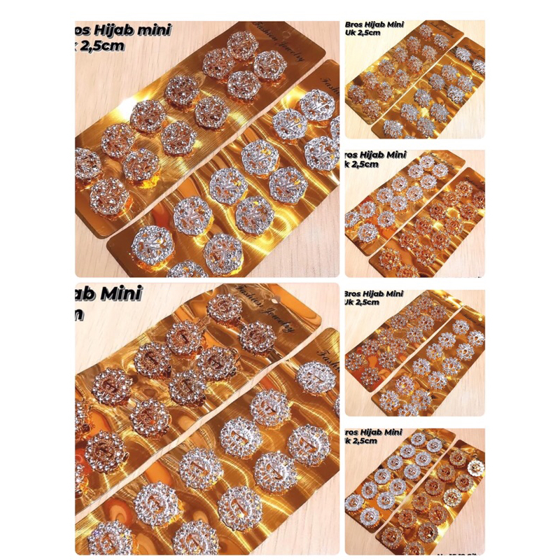 Jual (1 LUSIN isi 12 Pc) Bros Hijab Mini 2,5cm /Bros Dagu/Bros Mata M ...