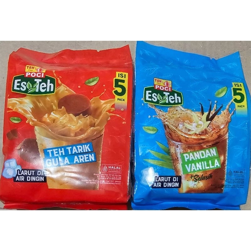 Jual Teh Poci Es Teh Tarik Gula Aren&Pandan Vanila+Selasih 125g - isi 5 ...