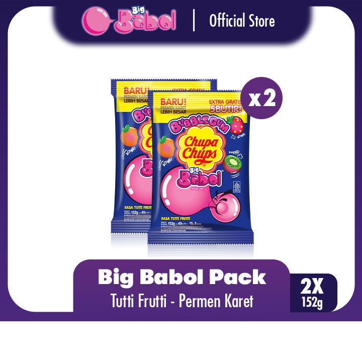 Jual Chupa Chups Big Babol Tutty Fruity 152g - Permen Karet Rasa Buah Tutti (2 Packs) | Shopee ...