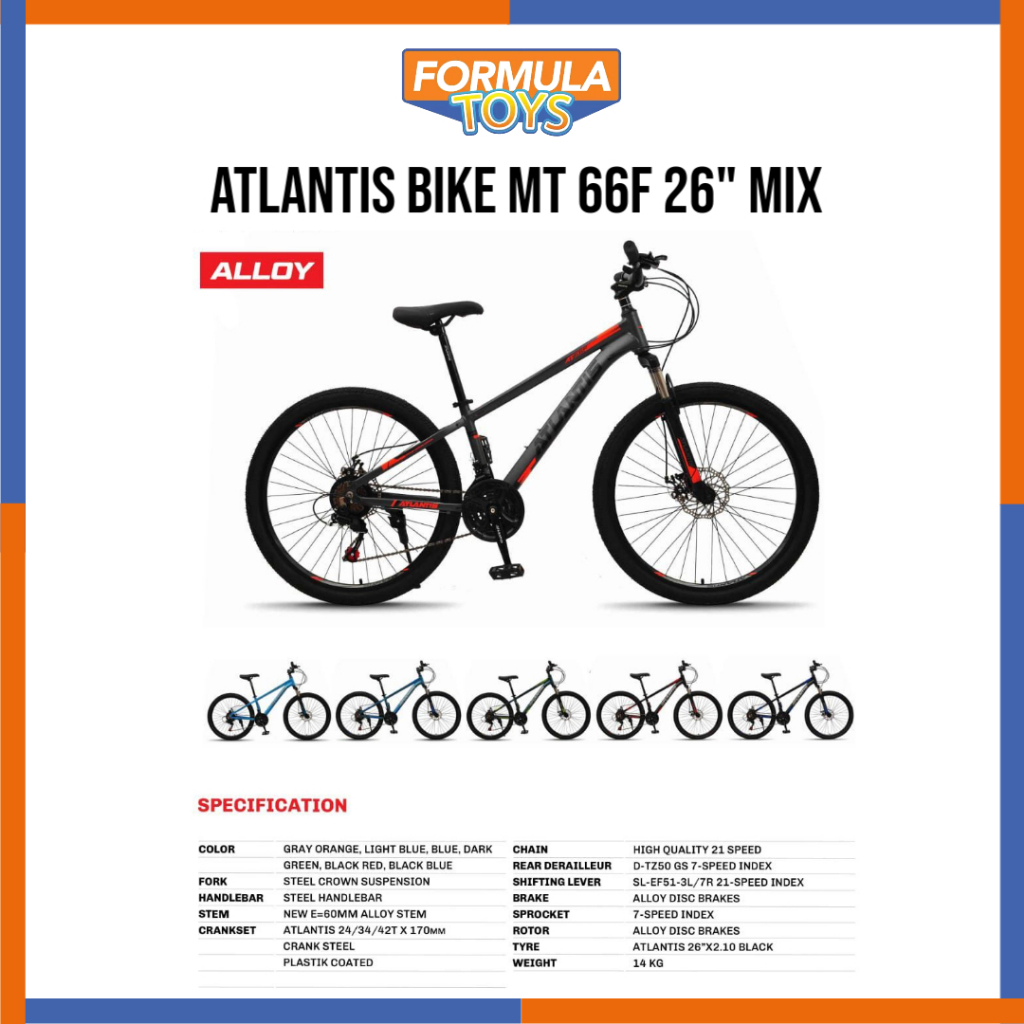 Jual SEPEDA GUNUNG / MTB ATLANTIS BIKE MT 66F 26" MIX | Shopee Indonesia