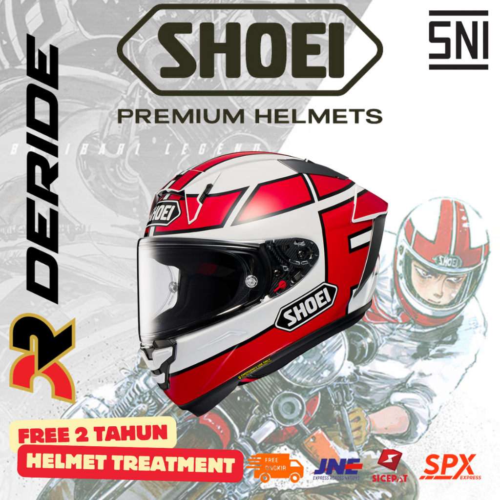Jual SHOEI X FIFTEEN X Bari Bari Densetsu X-15 Gun Koma TC 1 Full Face ...