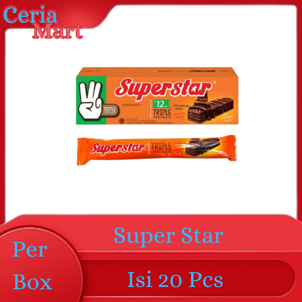 Jual WAFER SUPER STAR 1 BOX ISI 20 PCS Kering | Shopee Indonesia