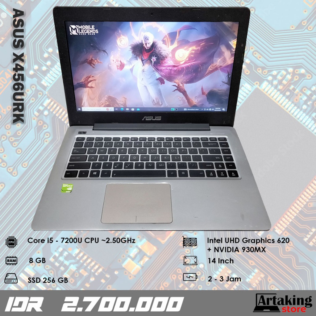 Jual Asus X456URK - Core i5 - Gen 7 th - SSD 256 GB | Shopee Indonesia