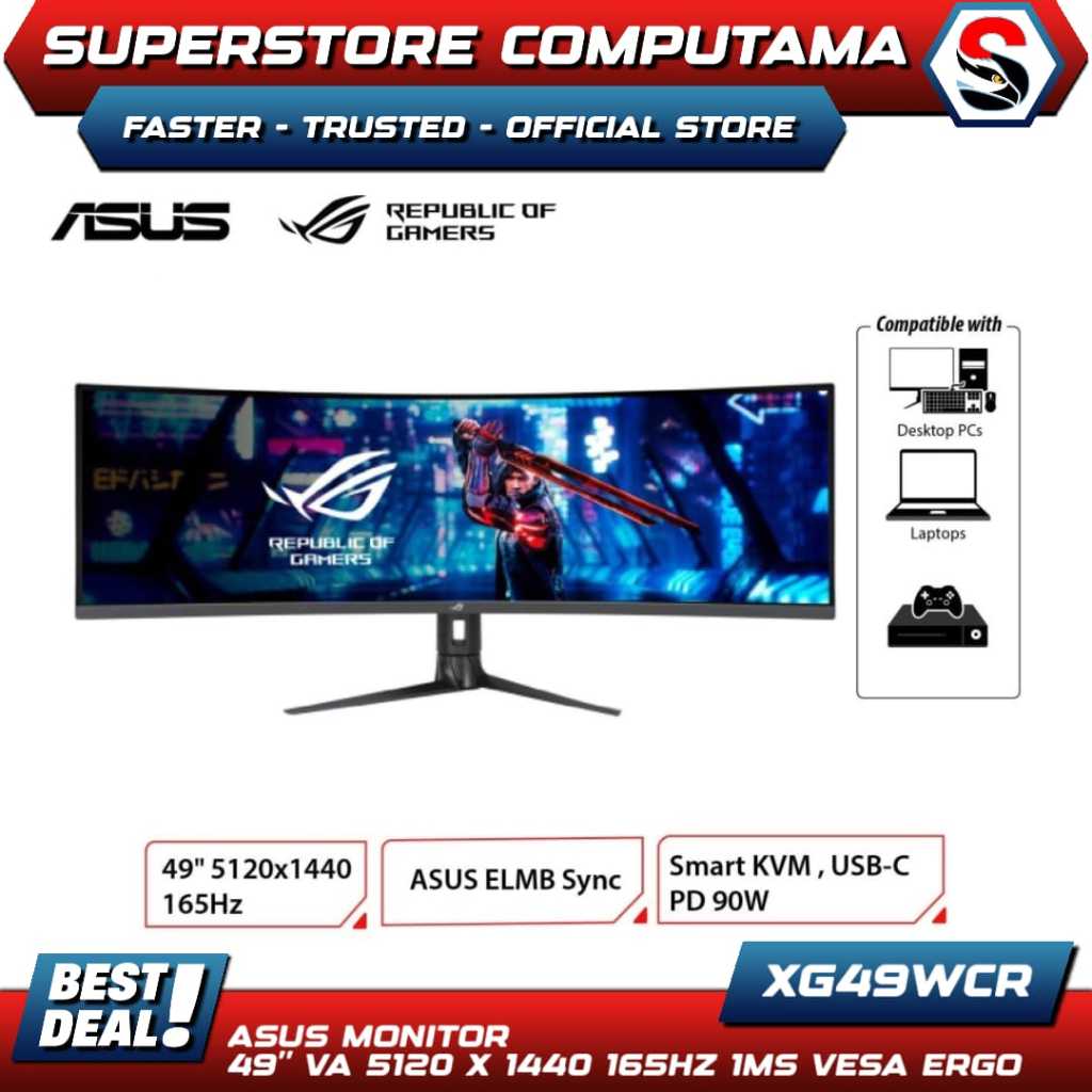 Jual Monitor LED ASUS ROG STRIX XG49WCR Super Ultra-wide Gaming Monitor ...