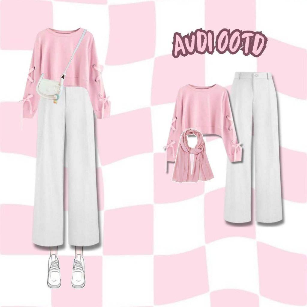 Jual OOTD Set Audi Setelan Main ( Sweater + Celana Panjang + Pashmina ...
