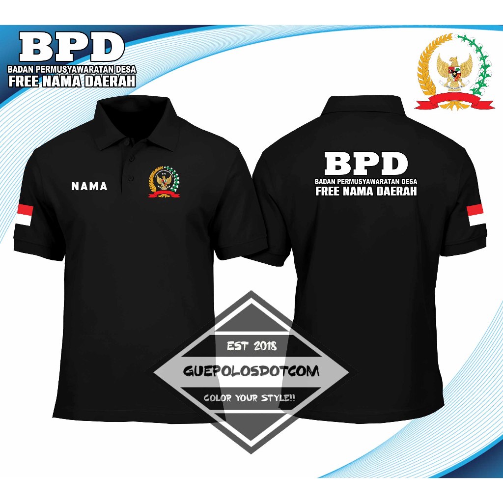 Jual POLO SHIRT BPD FREE NAMA DAN AMA DAERAH - BAJU BERKERAH Badan ...